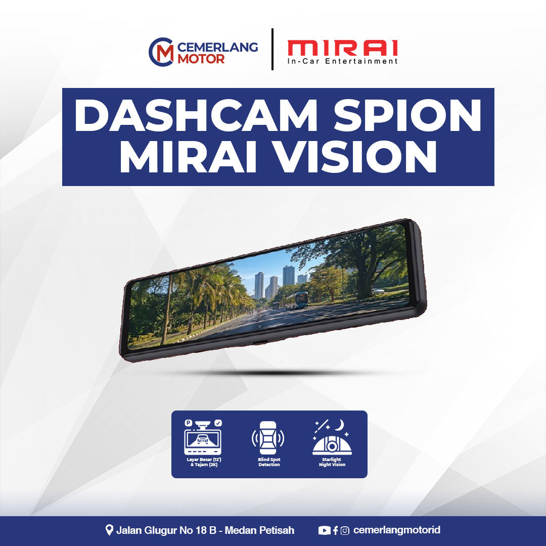 MIRAI VISION SMART DASHCAM SPION MV 212D – Cemerlang Motor