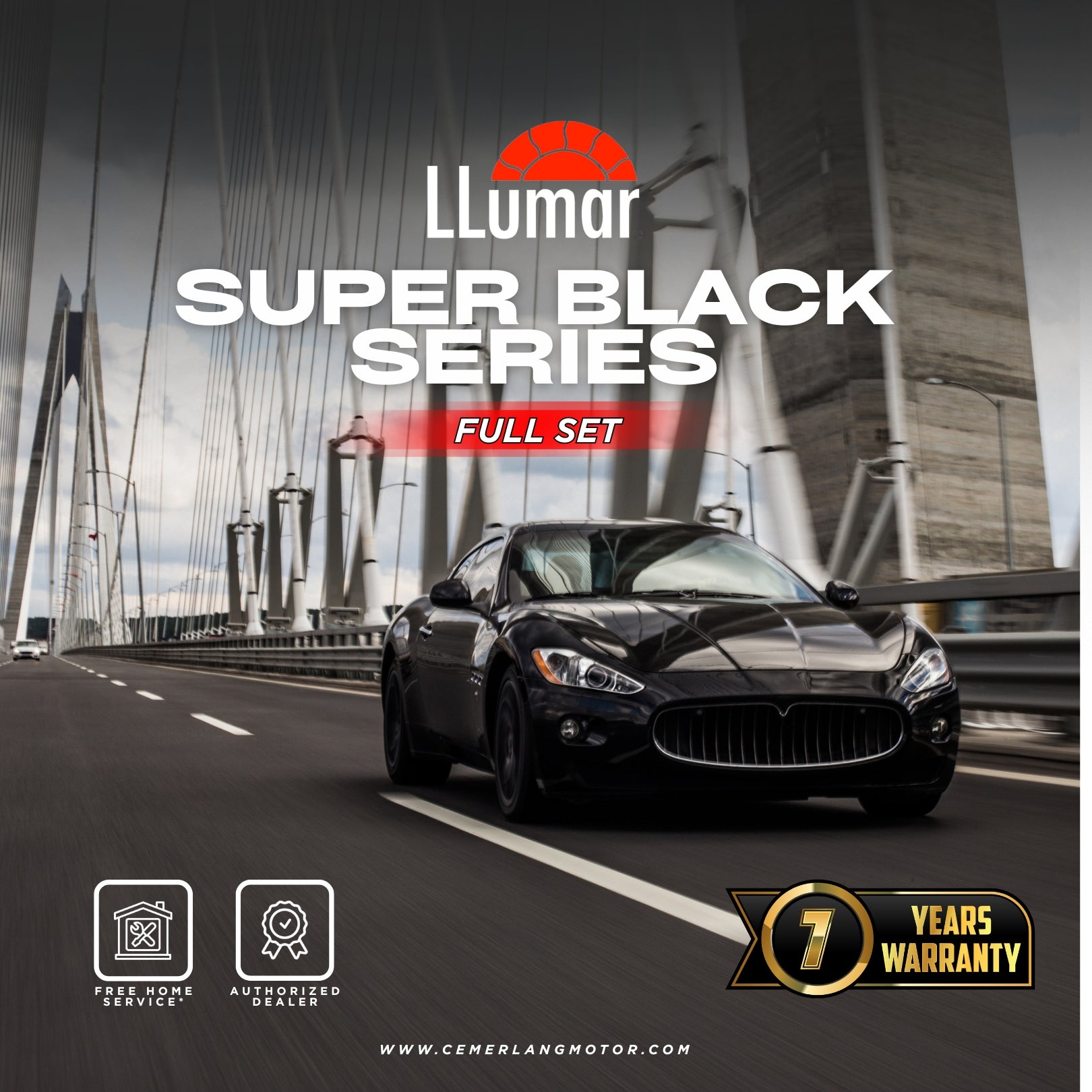 KACA FILM LLUMAR SUPER BLACK FULL SET – Cemerlang Motor
