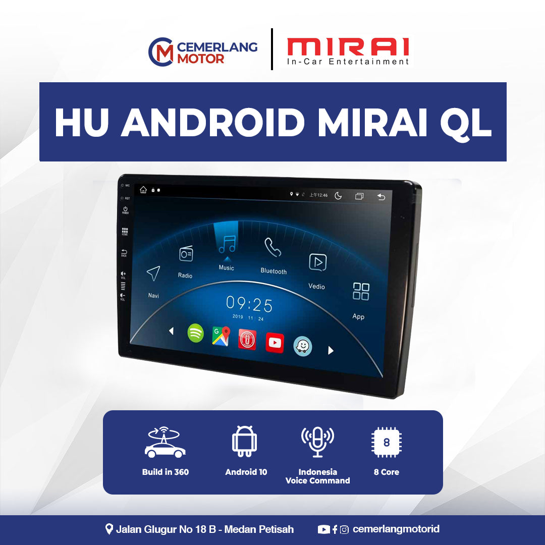 MIRAI HEAD UNIT ANDROID QLED X-SERIES MR-9032/1032 8+256 GB – Cemerlang ...