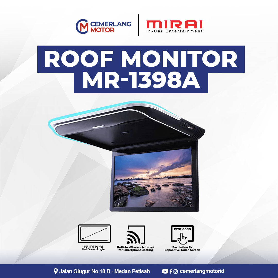 MIRAI MONITOR ROOF ANDROID MR-1398 RAM 2+16 GB – Cemerlang Motor